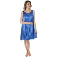 Venice Womens Silky Looking Embroidered Nightgown 06 Medium Royal Blue