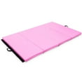 Costway 4'x6'x2'' Gymnastics Mat PU Thick Folding Panel Gym Pink ...