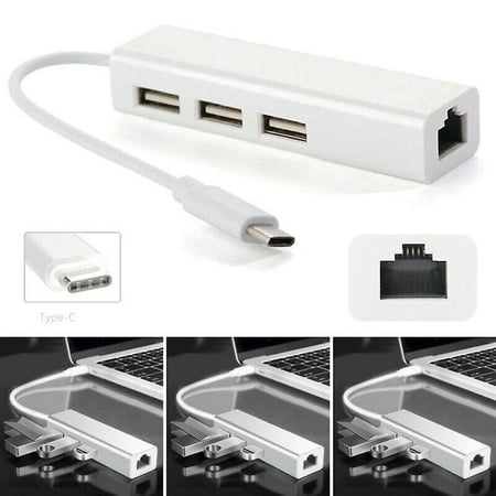 USB-C/TYPE-C to ETHERNET LAN Internet RJ45 Cable Adapter MACbook& TypeC ...
