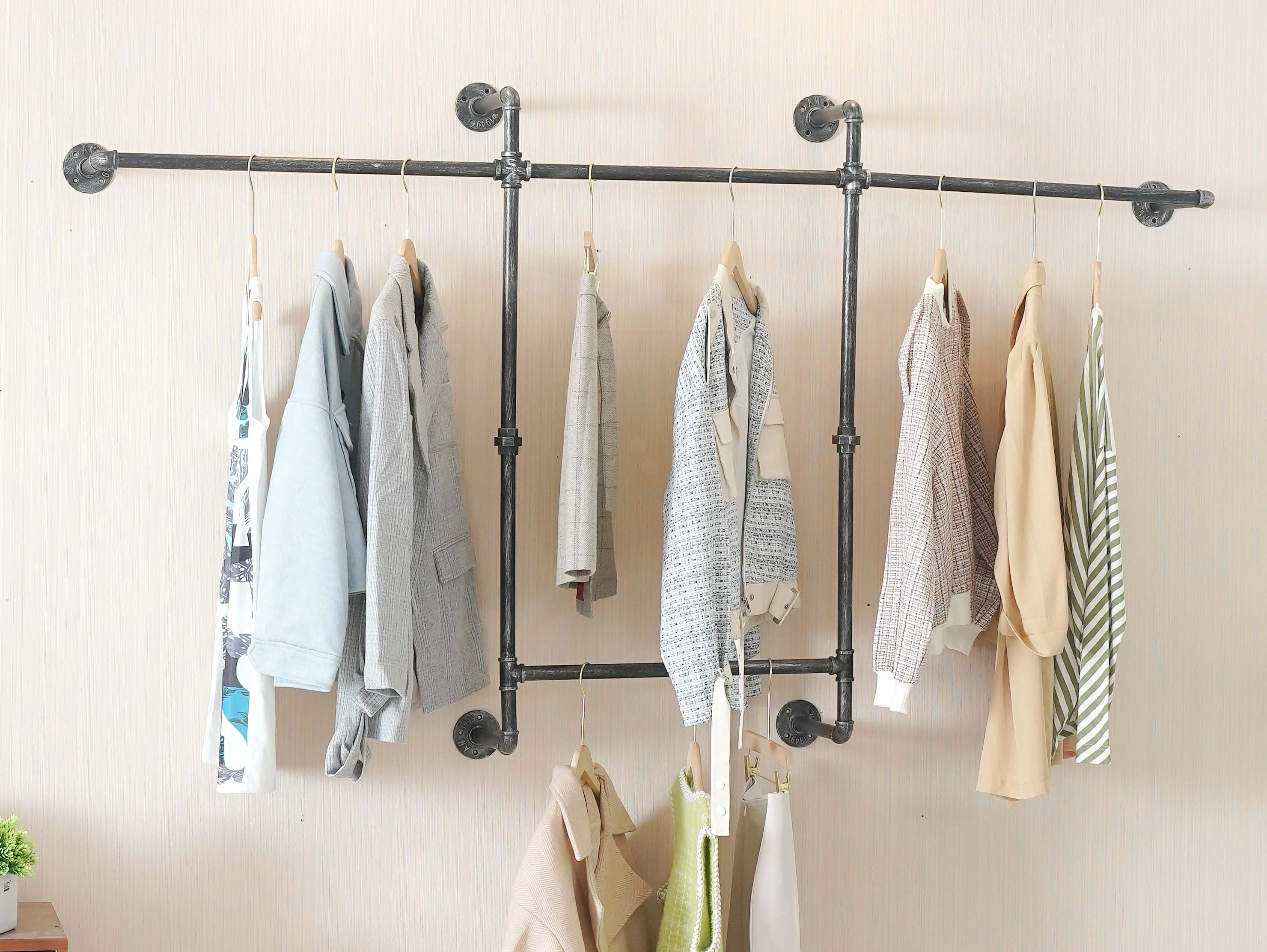 Industrial Pipe Clothing Rack,Moden Commercial Grade Pipe Clothes Racks ...