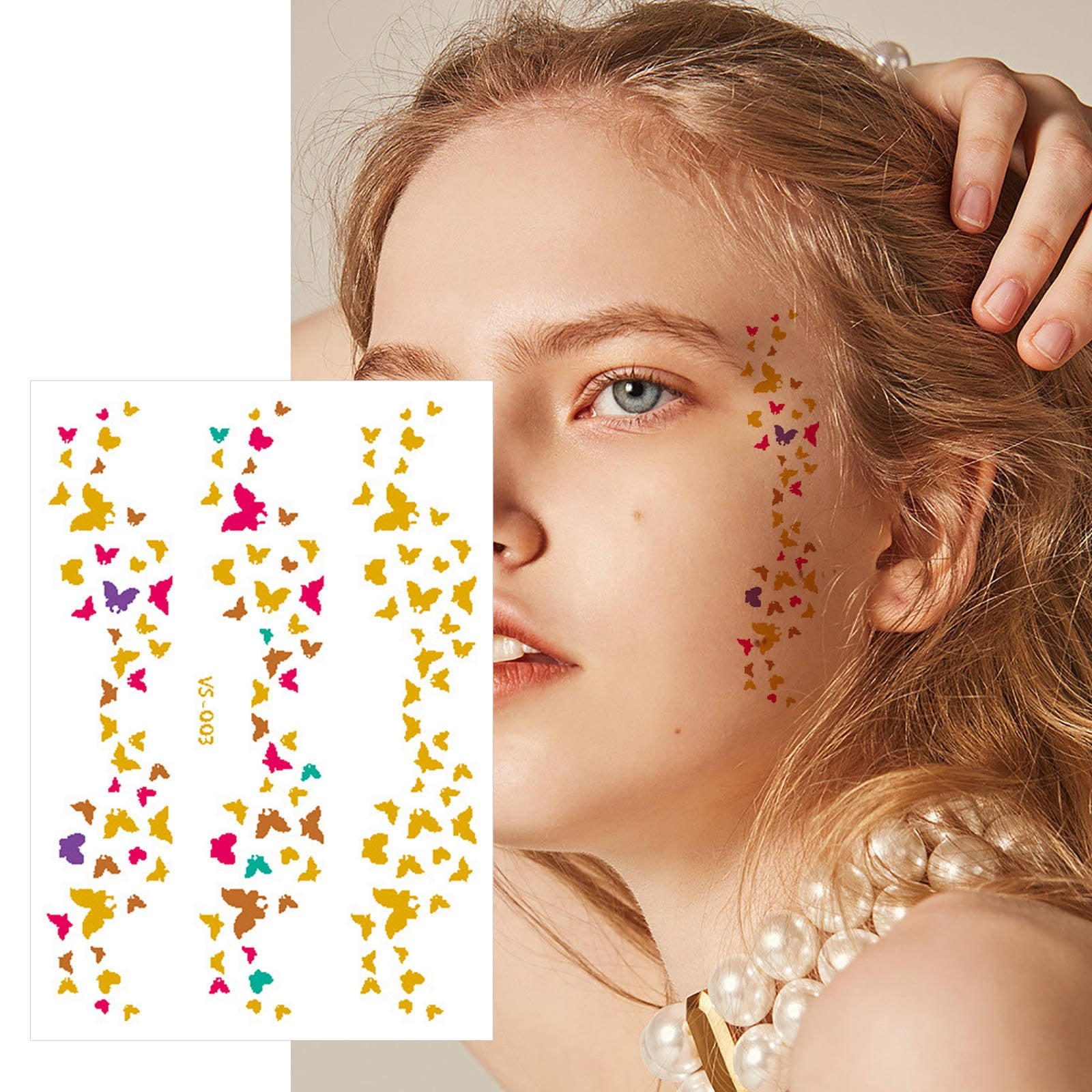 niuredltd metal temporary tattoo stickers face gold temporary transfer ...