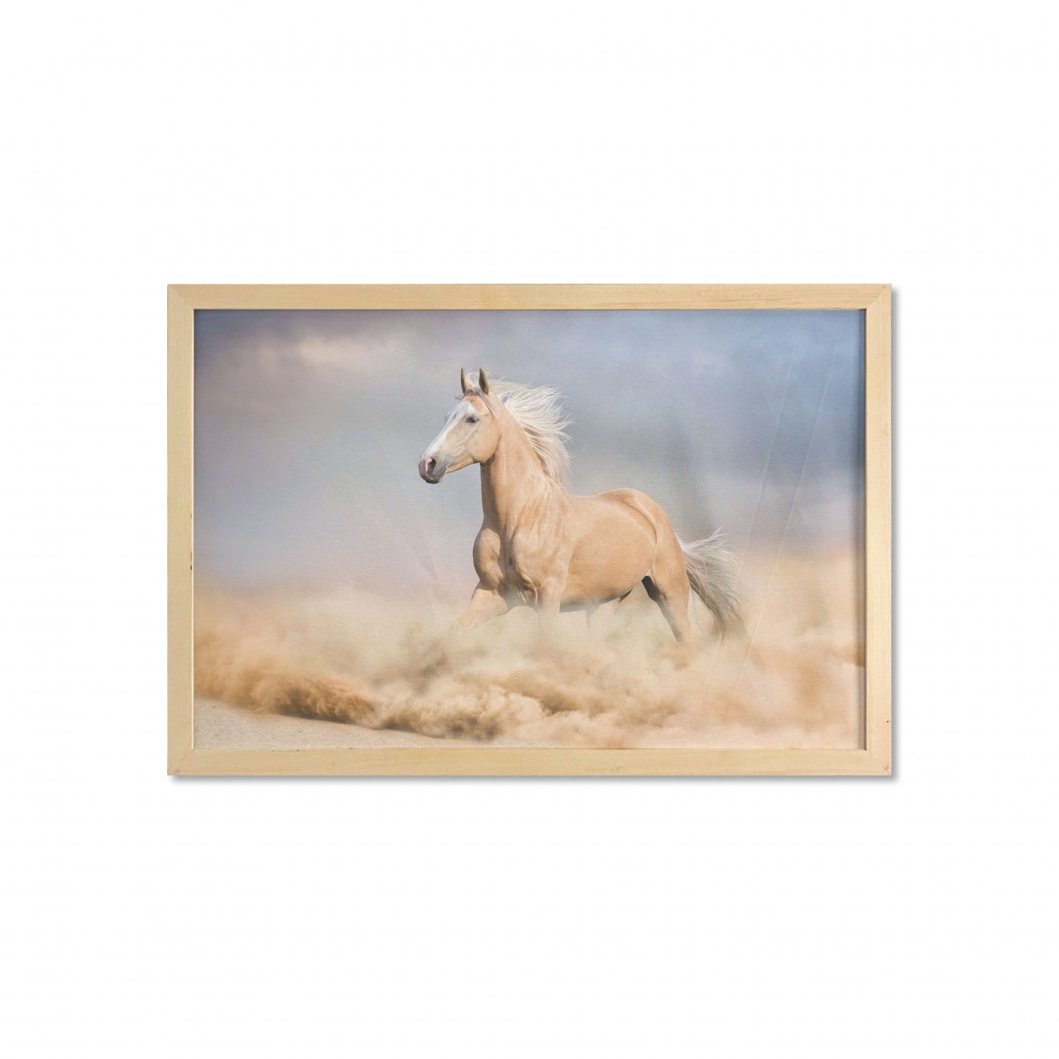 Horses Wall Art with Frame, Palomino Horse in Sand Desert Blonde Male ...