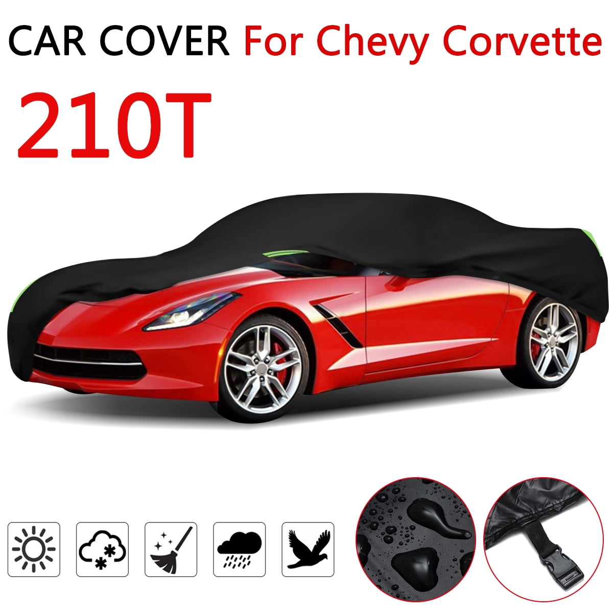 Full Car Cover Waterproof for Chevrolet Corvette C7 2014–2019, All ...