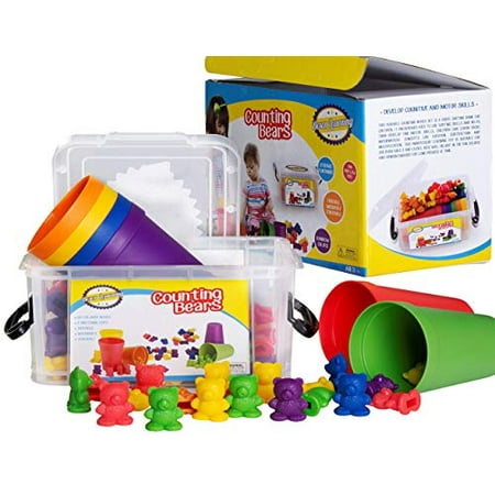 Counting/Sorting Bears Toy Set with Matching Sorting Cups in Storage ...