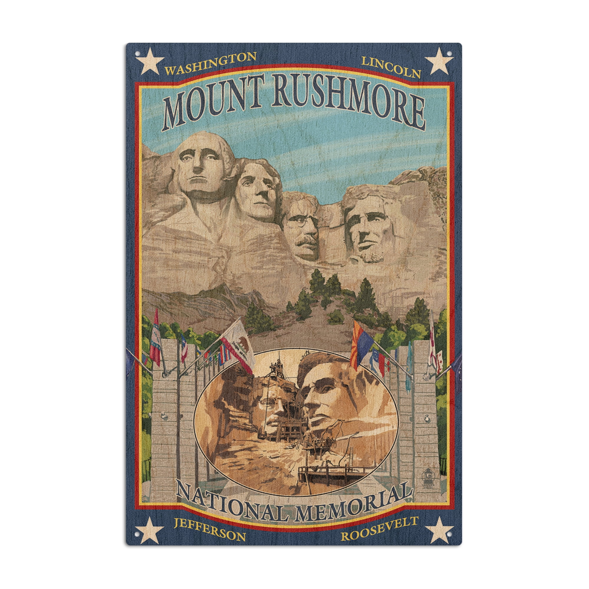 Mount Rushmore National Memorial, South Dakota Birch Wood Wall Sign ...