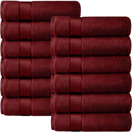 Canadian Linen Luxury Red Wash Cloth Set 12 Pack Bathroom Towels 12x12 ...