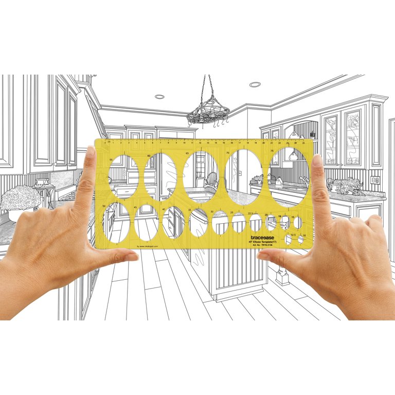 Drafting Templates Traceease 45° Ellipse Template - Geometric Drafting ...