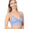 Zenana Women And Plus Crochet Sexy Lace Bralette Smocking Back Bra With