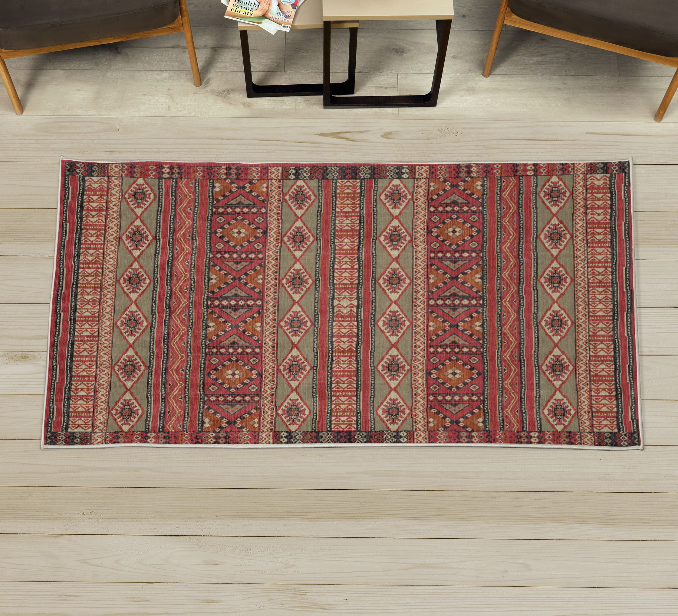 Ikat Decorative Rug, Geometric Tribal Pattern Indigenous Art Style Old ...