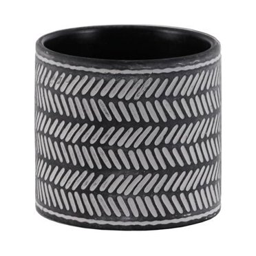 Urban Trends Cement Round Pot with Rope Hanger, Ribbed Banded Rim ...