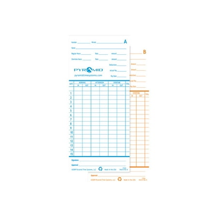 Pyramid - Time card - month to sheet - (pack of 100) - for Pyramid 2600 ...