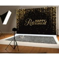 5 x 3 ft Happy Retirement Backdrop, Black Gold Retirement Party ...
