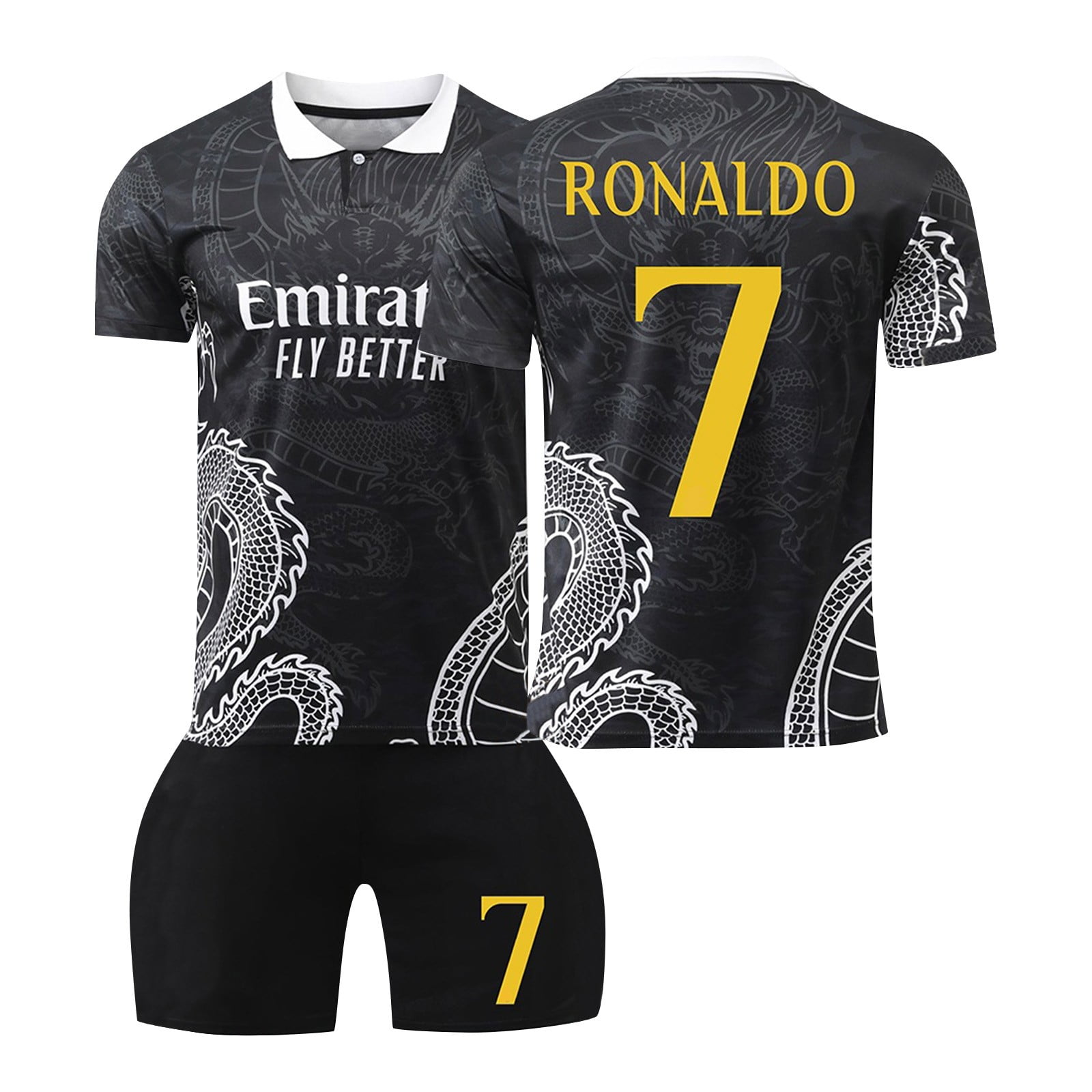 Sien 2324 European FC Dragon Pattern Soccer Jersey, #7 RONALDO European Soccer Jersey, 2 Piece ...