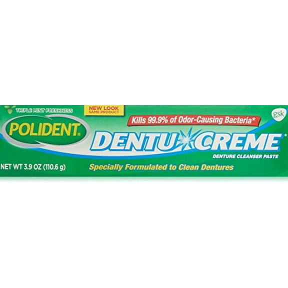 Polident Denture Toothpaste, Cleansing Denture Cream, Minty Fresh, 3.9 ...