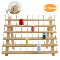 New brothread Wooden Thread Rack - 60 Spools Cone Stand for Organizing ...