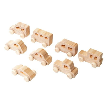 Kids Mini Wooden Car Painting Craft Toy Montessori Early Educational ...