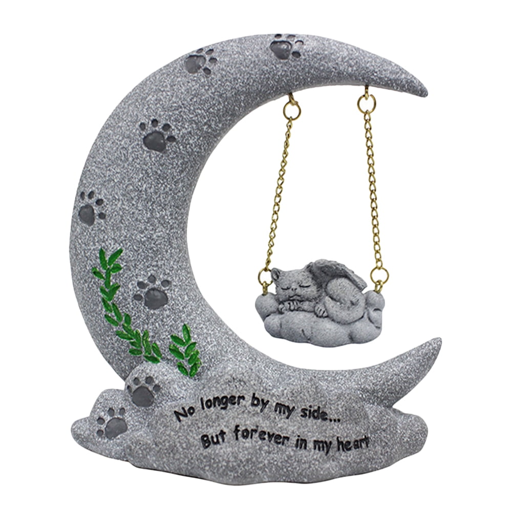 Click here for Homemaxs Moon Shape Cat Memorial Stone Pet Memoria... prices