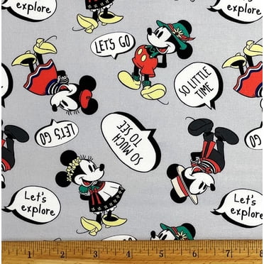 Cotton Mickey Mouse Mickey Tile Disney Cartoon Characters Kids Cotton ...