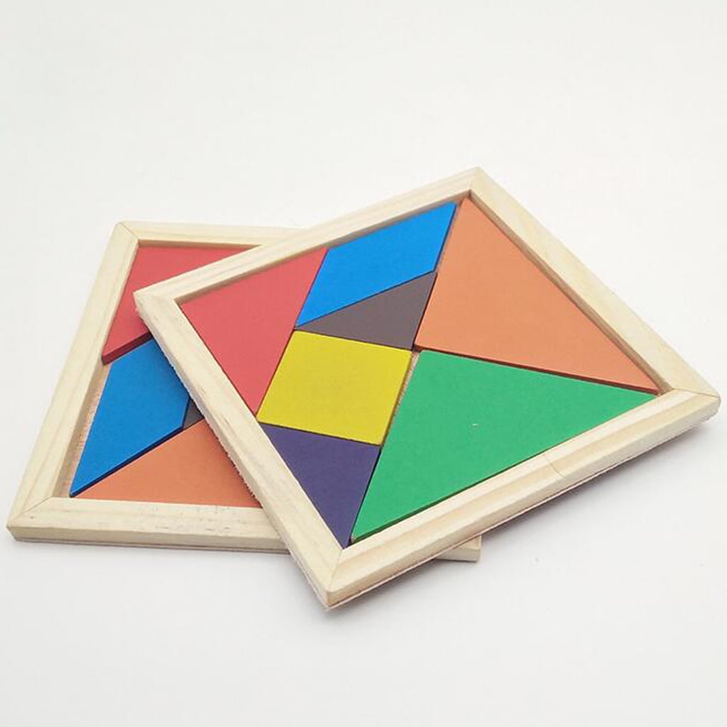 Buy Tangram Wooden Toys Classic Brain Educational Developmental Tangram ...