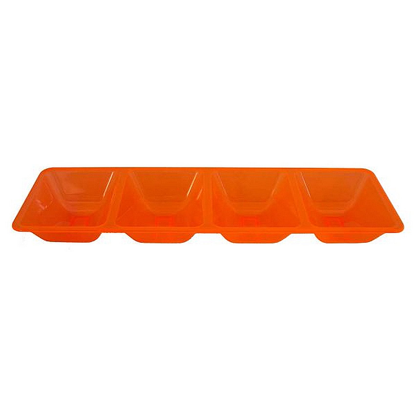 1 - Party Essentials 4 Compartment Rectangular. Tray - Neon Orange ...