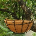 Metal Hanging Planter Basket with Coco Coir Liner Chain Round Wire ...