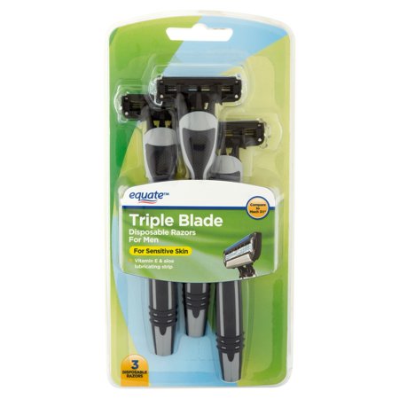 Equate Triple Blade Disposable Razors for Men, 3 count - Walmart.com