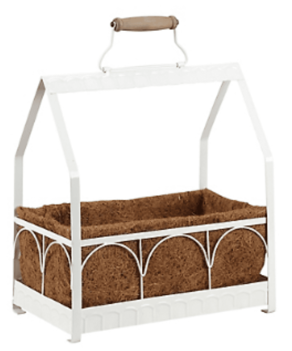 Red Shed ZT221103 Rectangle Metal Cocoliner Planter Basket with Handle ...