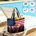Abstract Art American Flag Beach Bag for Women, Large Breathable Mesh ...
