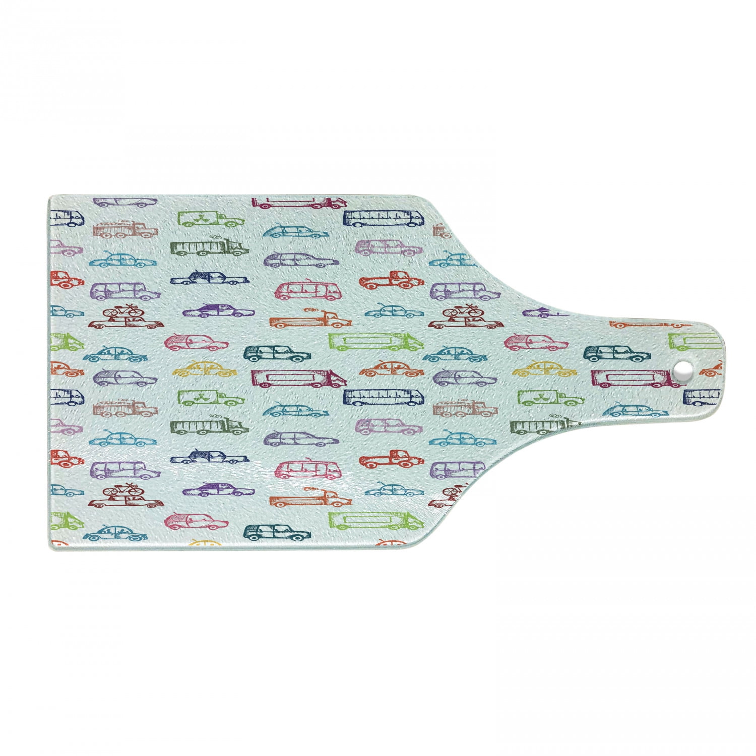 Cars Cutting Board, Various Types of Vehicles Bus Truck Garbage Truck ...