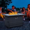 60000 BTU Wicker Gas Fire Pit Outdoor Fire Pit Table 45 Inch Fire Pits ...