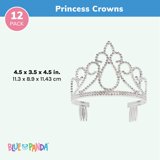 12 Pack Plastic Tiaras for Kids, Silver Crowns, Dress-Up, Costume ...