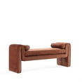 Manhattan Comfort Concord Bench with Solid Wood Frame in Terracotta ...