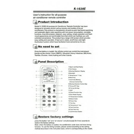 Universal Air Conditioner Remote Control Air Conditioner Condition ...