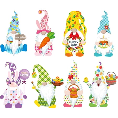 TESNN 40 Pieces Funny Easter Gnomes Cutouts Stickers Easter Classroom ...
