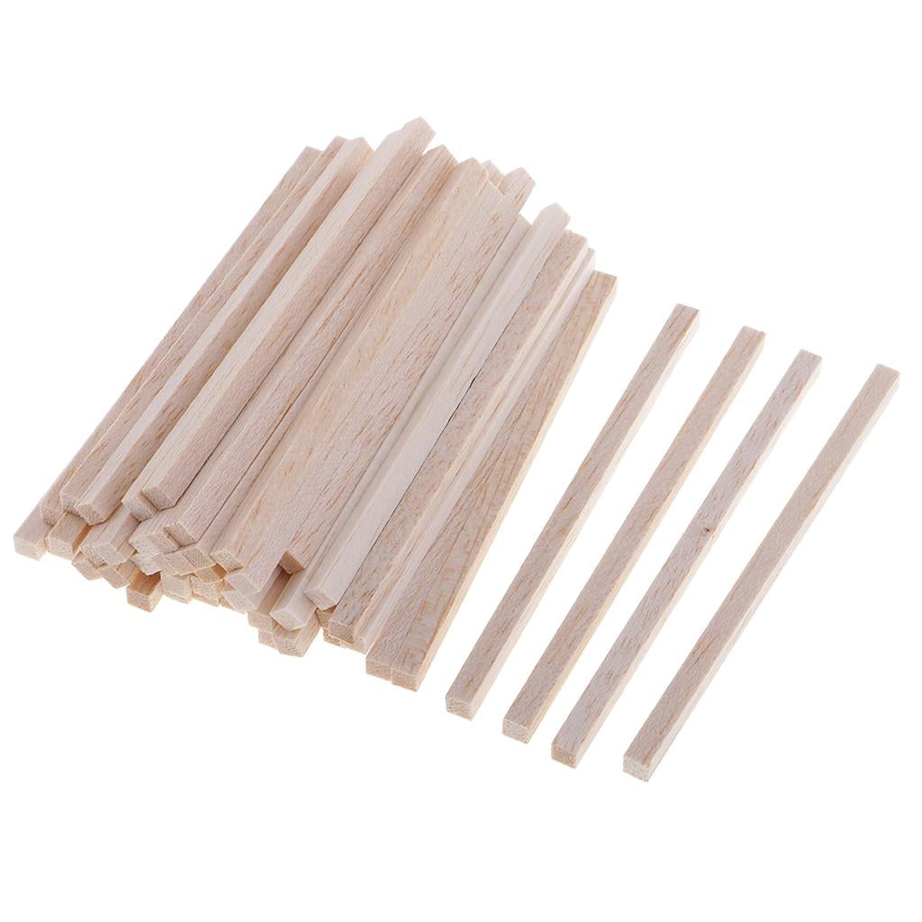 50pcs Square Balsa Wooden Dowel Rod for Kids Model Making Crafts 110mm ...