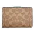 Coach Women's Medium Corner Zip Wallet in Signature Canvas (Tan ...
