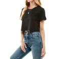 Women's Boxy Crop Top Round Neck Short Sleeve Casual 100% Cotton ...