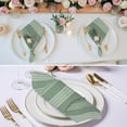 Cloth Napkins Set of 8 Sage Green Stripes Cocktail Napkins Horizontal ...