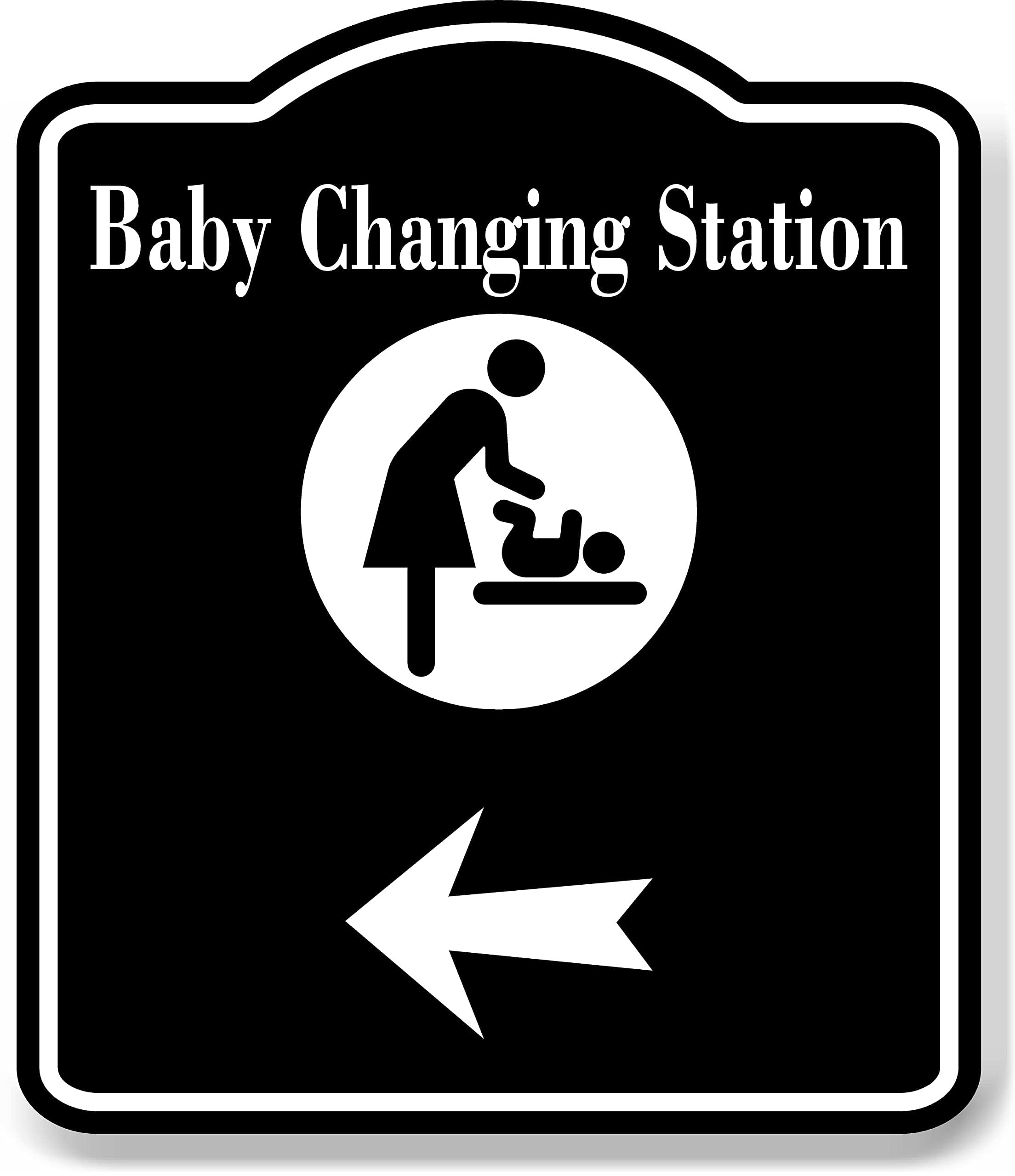 Baby Changing Station Left Arrow BLACK Aluminum Composite Sign ...