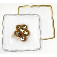 VeZee Aristocrat Collection Square Serving Trays White & Gold 12" x 12 ...