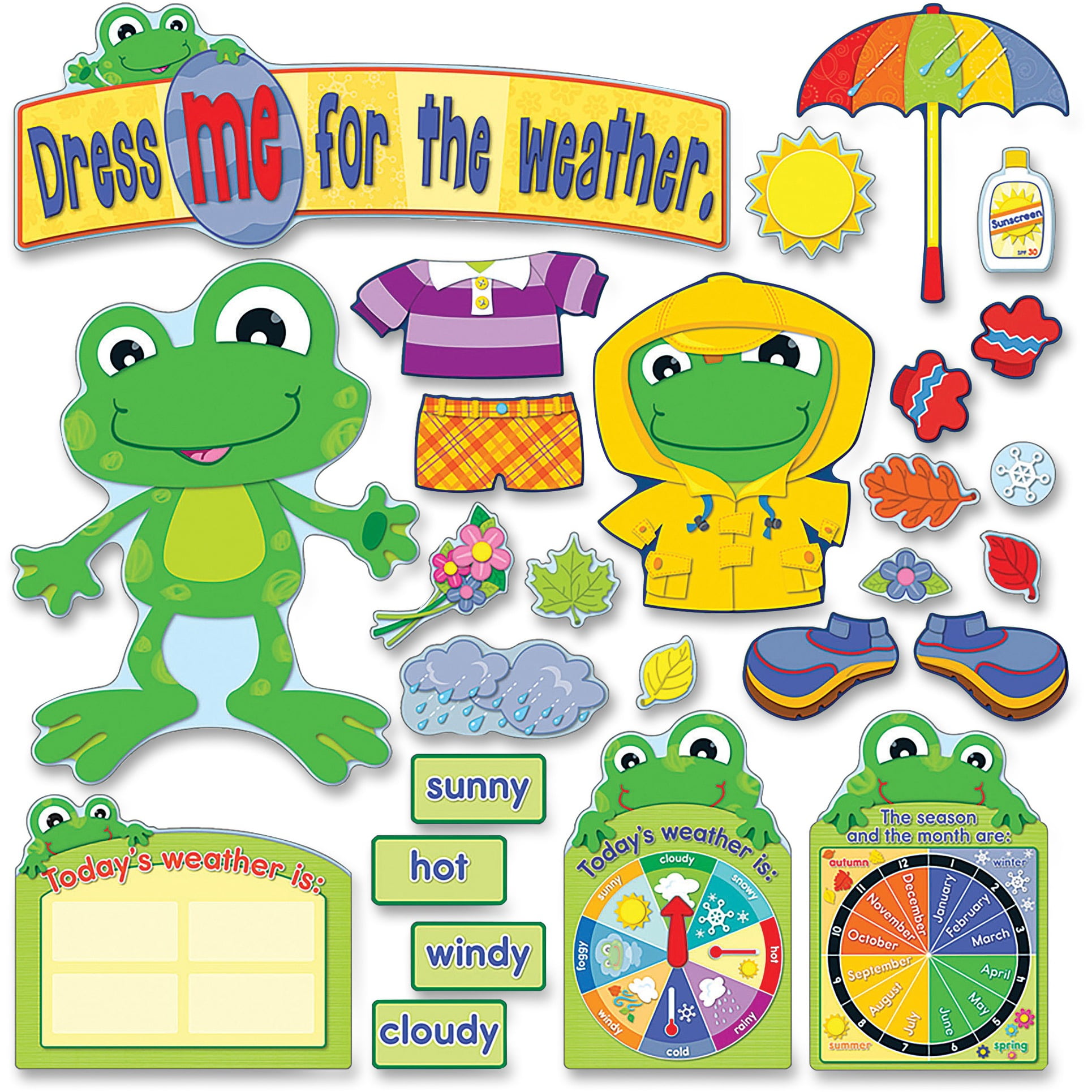 Carson Dellosa Weather Frog Bulletin Board Set