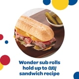 Wonder Bread Sub Rolls, White Bread Rolls, 19 oz, 6 Count, Shelf-Stable ...
