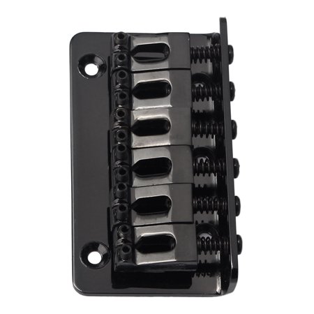 6 Strings Metal Fixed Hardtail Saddle Bridge Black for Electric Guitar ...
