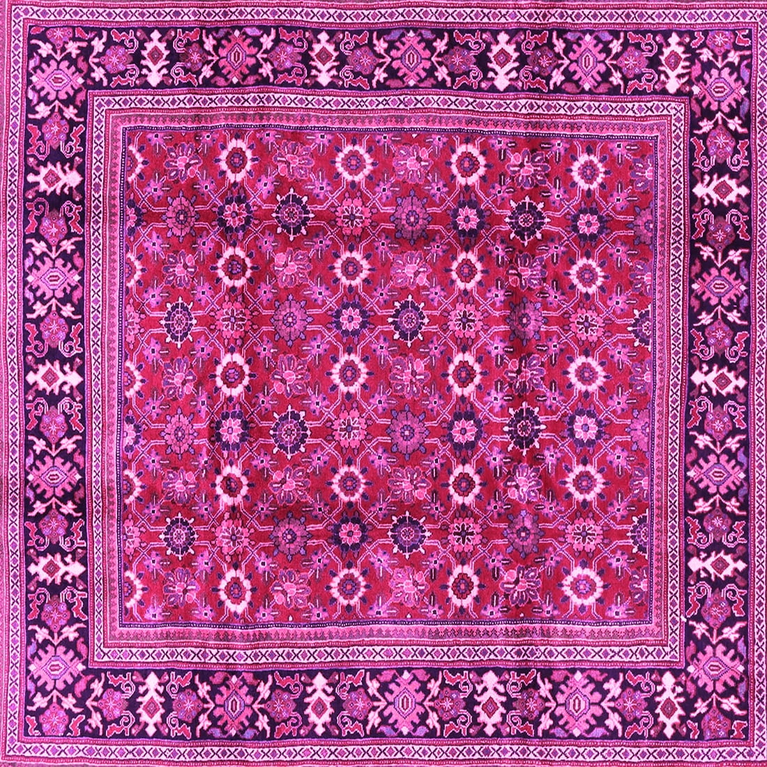 Ahgly Company Indoor Square Persian Pink Traditional Area Rugs, 6 ...