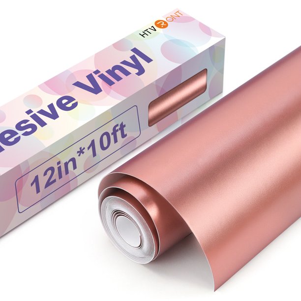 Matte Rose Gold Metallic Vinyl - 12" x 10FT Permanent Adhesive Vinyl ...