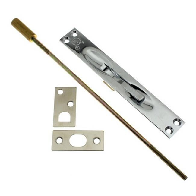 Solid Brass Extension Flush Bolt UL Standard Rod, Polished Chrome - 12 ...