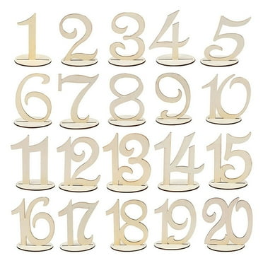 20Pcs Decorative Wooden Numbers Wedding Reception Numbers Party Table ...