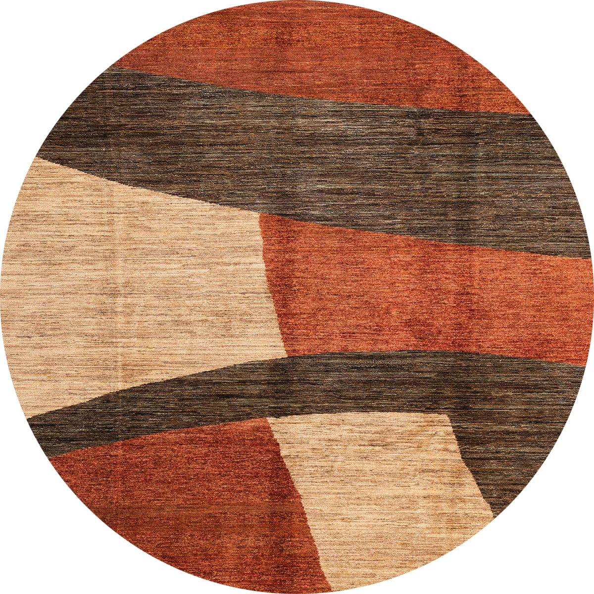 Ahgly Company Indoor Round Abstract Red Abstract Area Rugs, 5' Round ...
