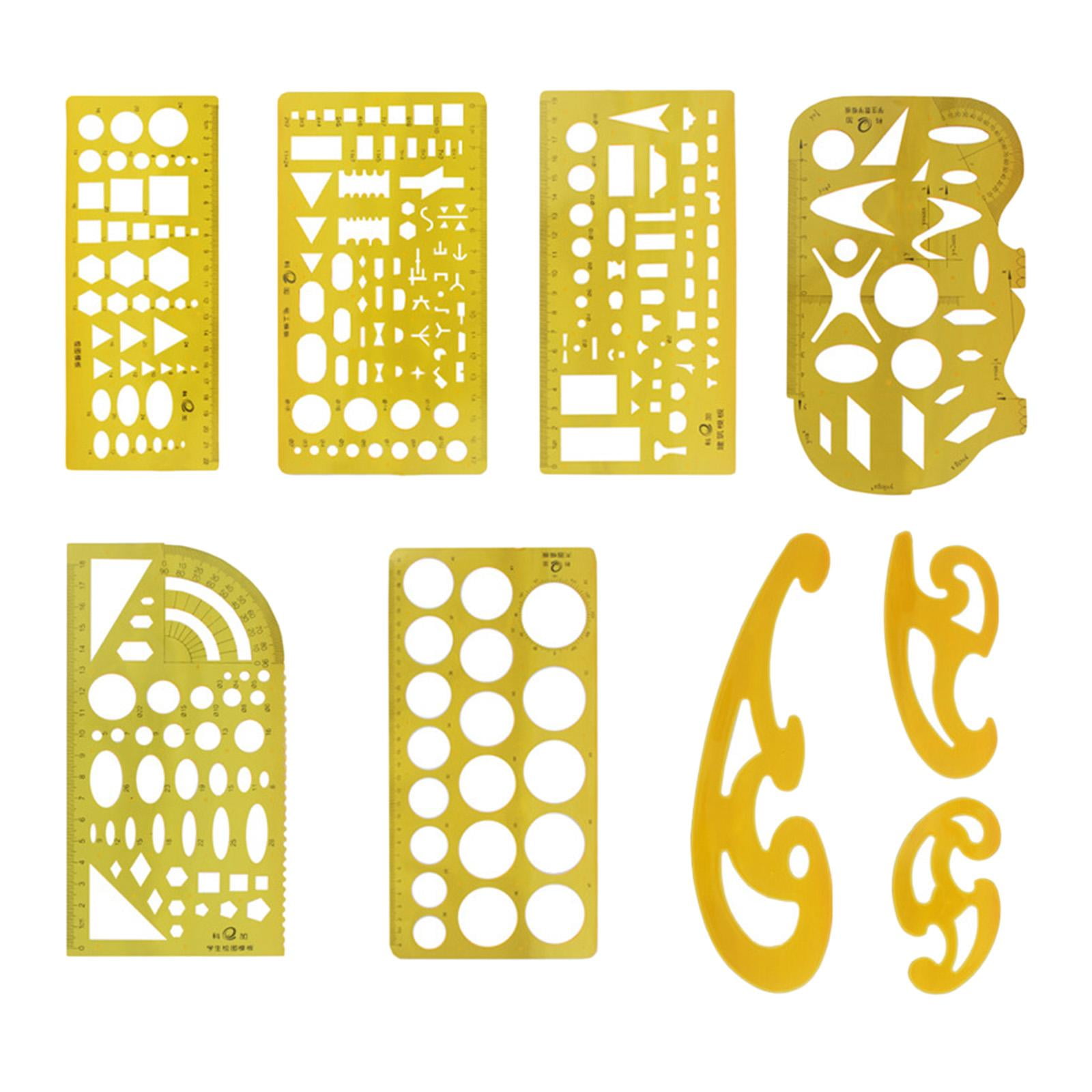 Templates Ruler Set Architect Orange Layout Shapes Stencil for ...