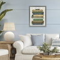 Stupell Industries Lake Living Book Stack Gray Framed Floater Canvas ...